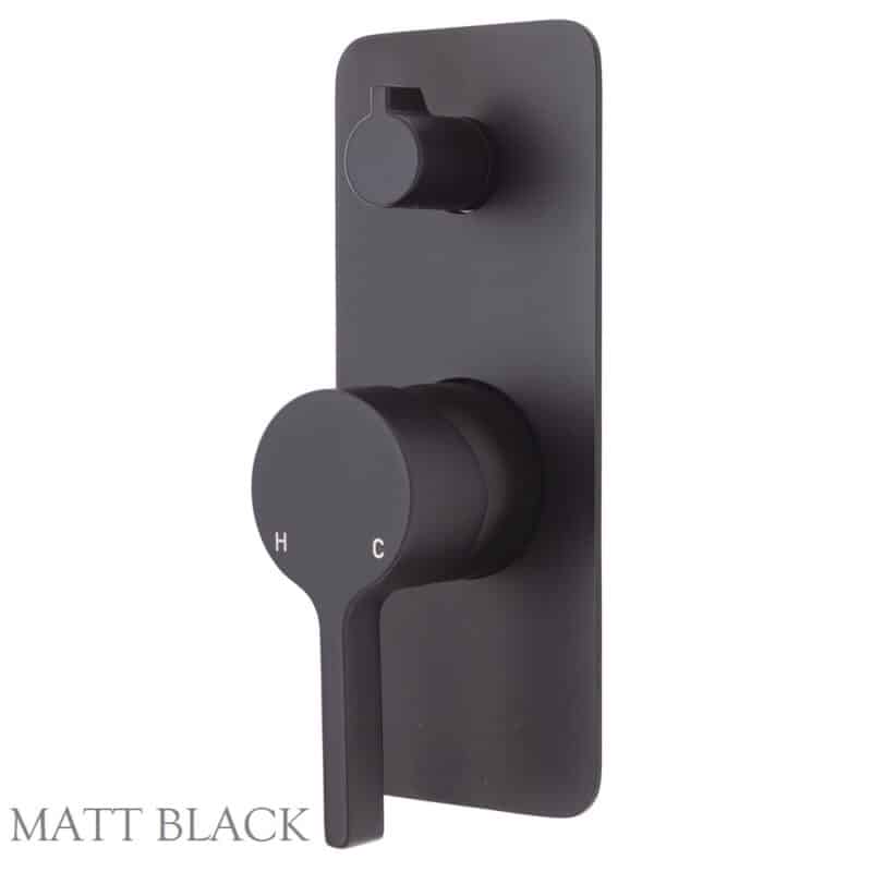 Sansa Wall Diverter Mixer, Soft Square Plate, 5 x Colour Options - Gia ...